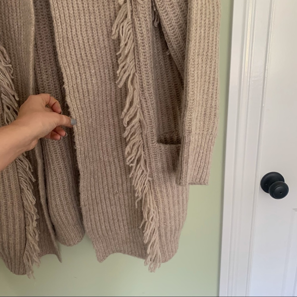 Anthro Amanda Alpaca Fringe Cardigan - Gem